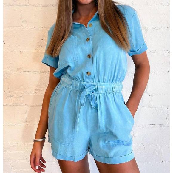 Day + Moon | Pants & Jumpsuits | New Day Moon Lyle Button Down Romper ...